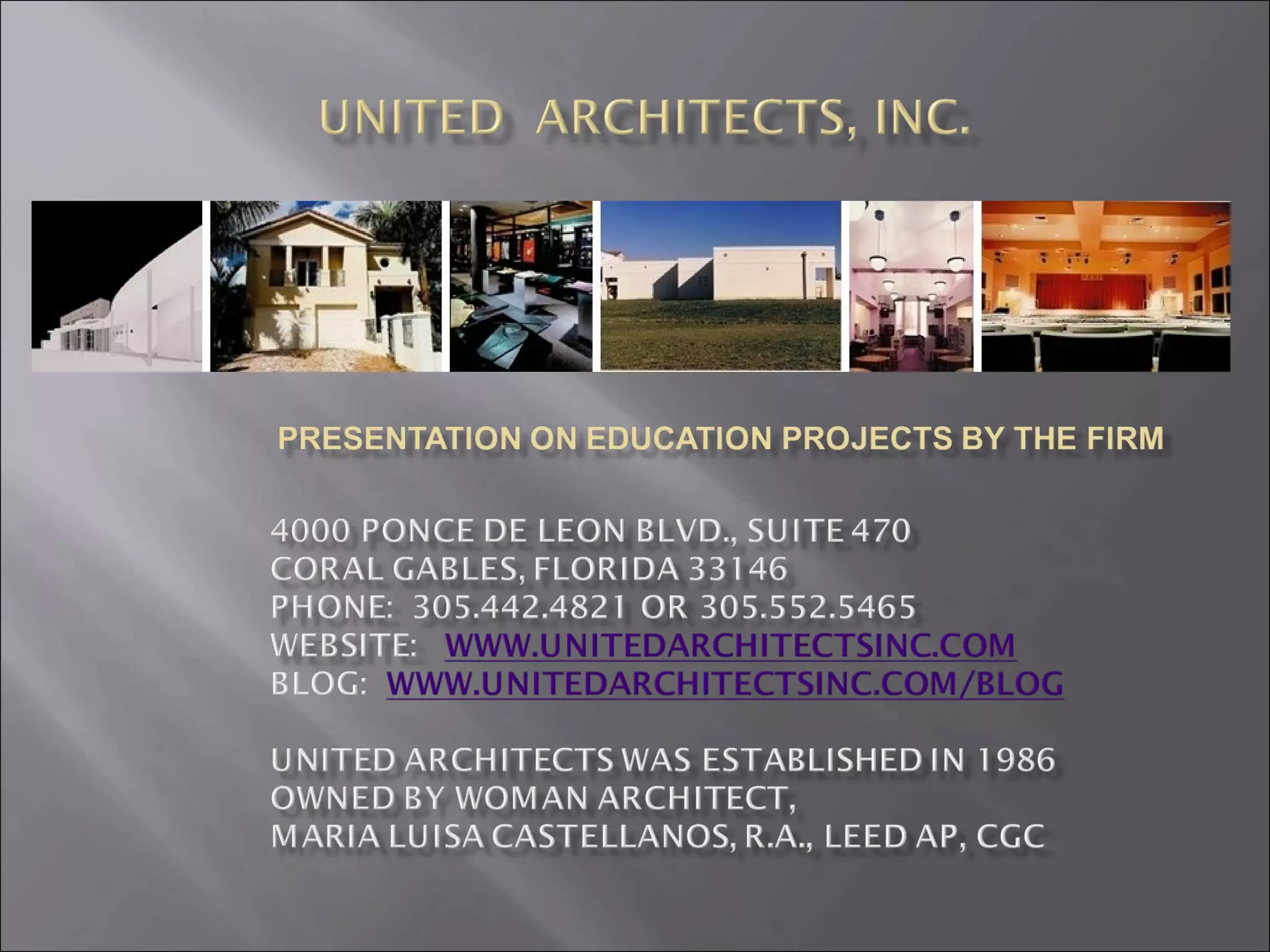 United Architects Presentation Educational Buildings | PPT
