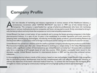 United Biotech World | PDF | Biotech and Biomedical Industry | Industries