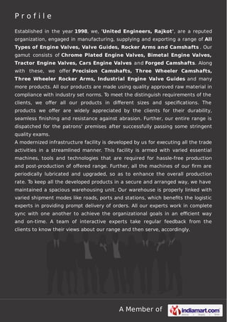 United Engineers, Rajkot, Engine Valves | PDF