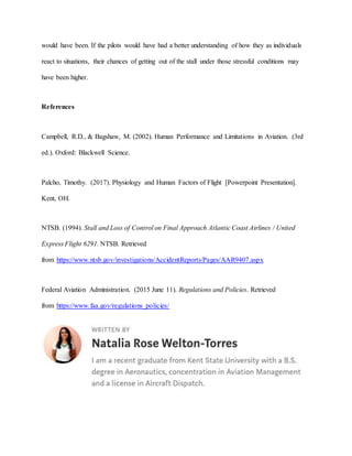 United express flight 6291 crash: Human Factors Review | DOCX