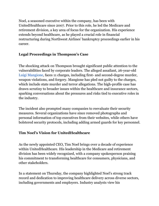 UnitedHealthcare Names Tim Noel as New CEO After Tragic Leadership Loss.pdf