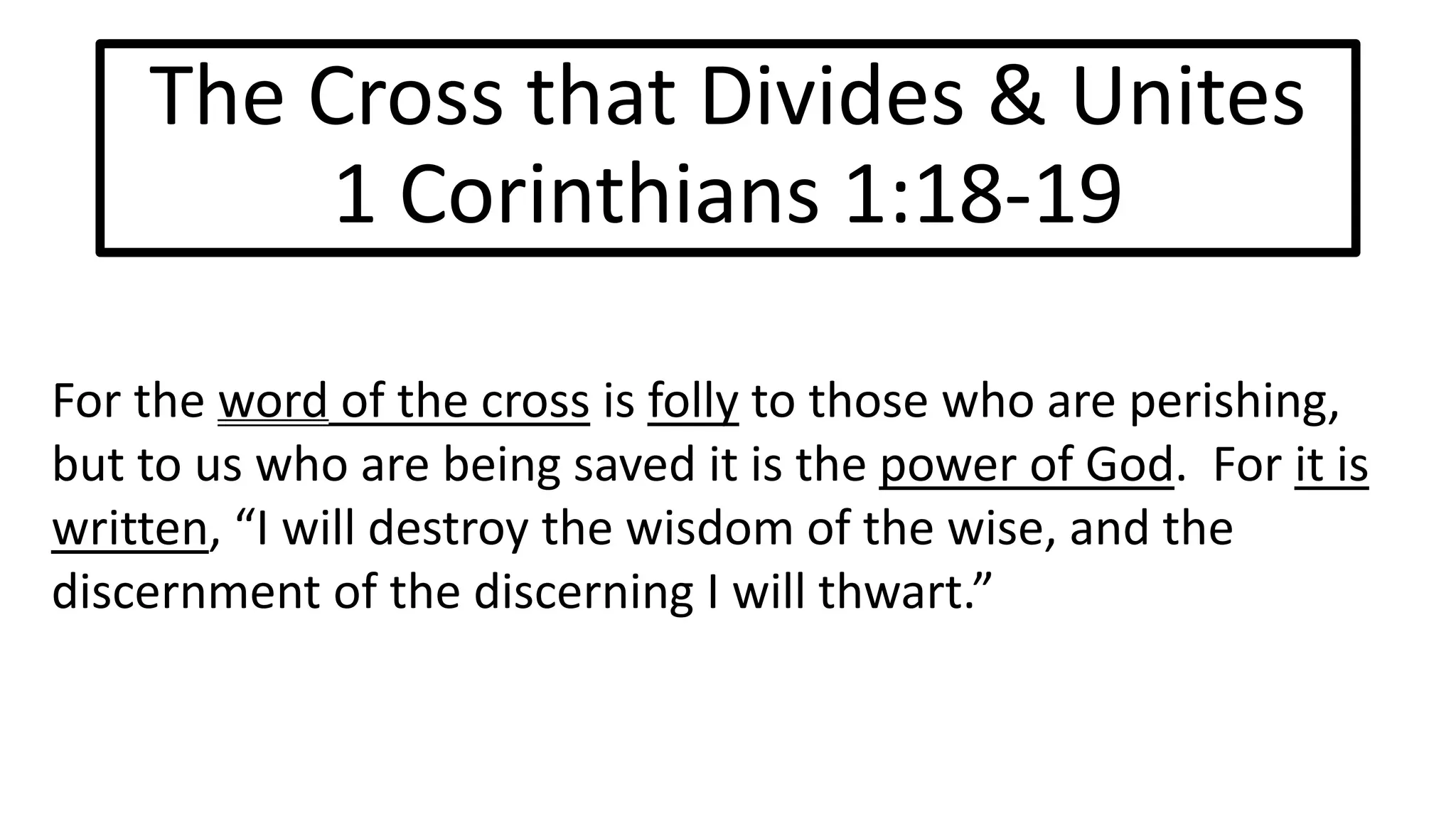 United in Christ 1 Corinthians 1 | PPTX