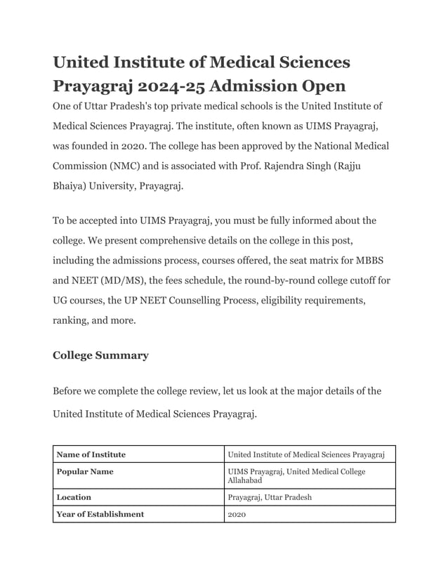 United Institute of Medical Sciences Prayagraj 2024-25 Admission Open.pdf