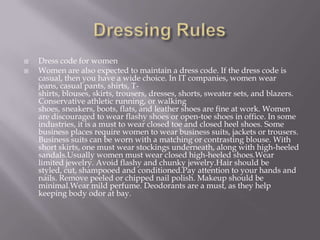 Good manners at work, forbidden topics & dressing rules. | PPT