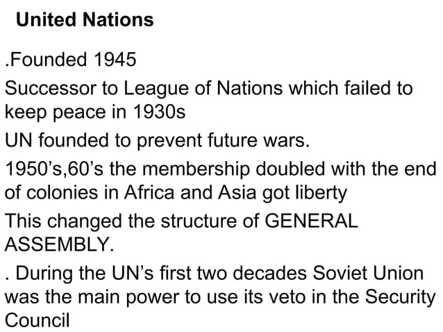 United Nations.ppt in international relations | PPT | Political Issues ...