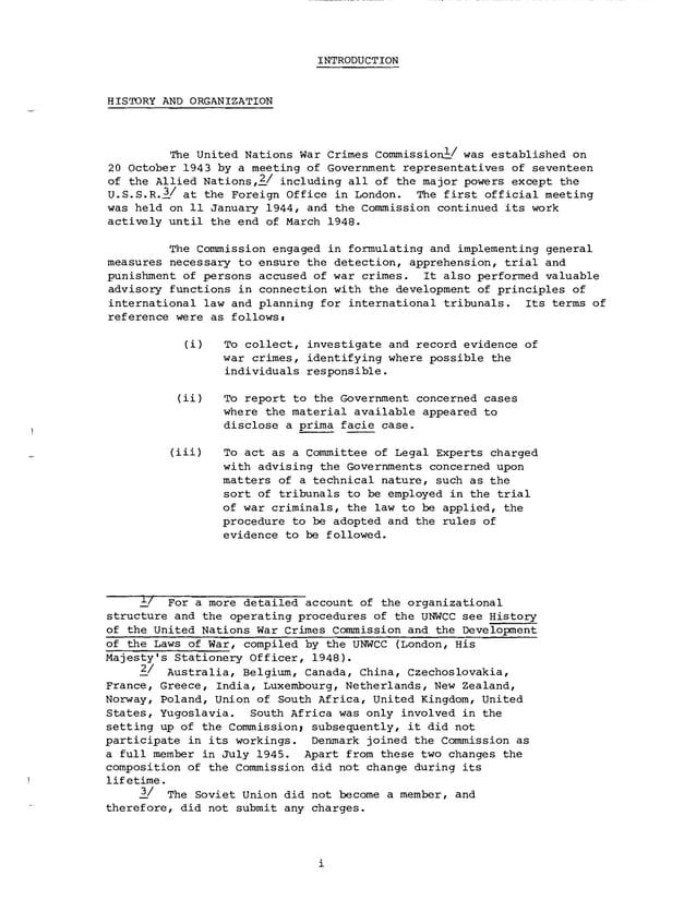 UNITED NATIONS - War Crimes Commission | PDF