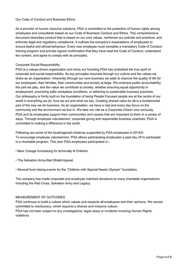 United Nations Global Compact - COP 2015. Paul Greening & Associates | PDF