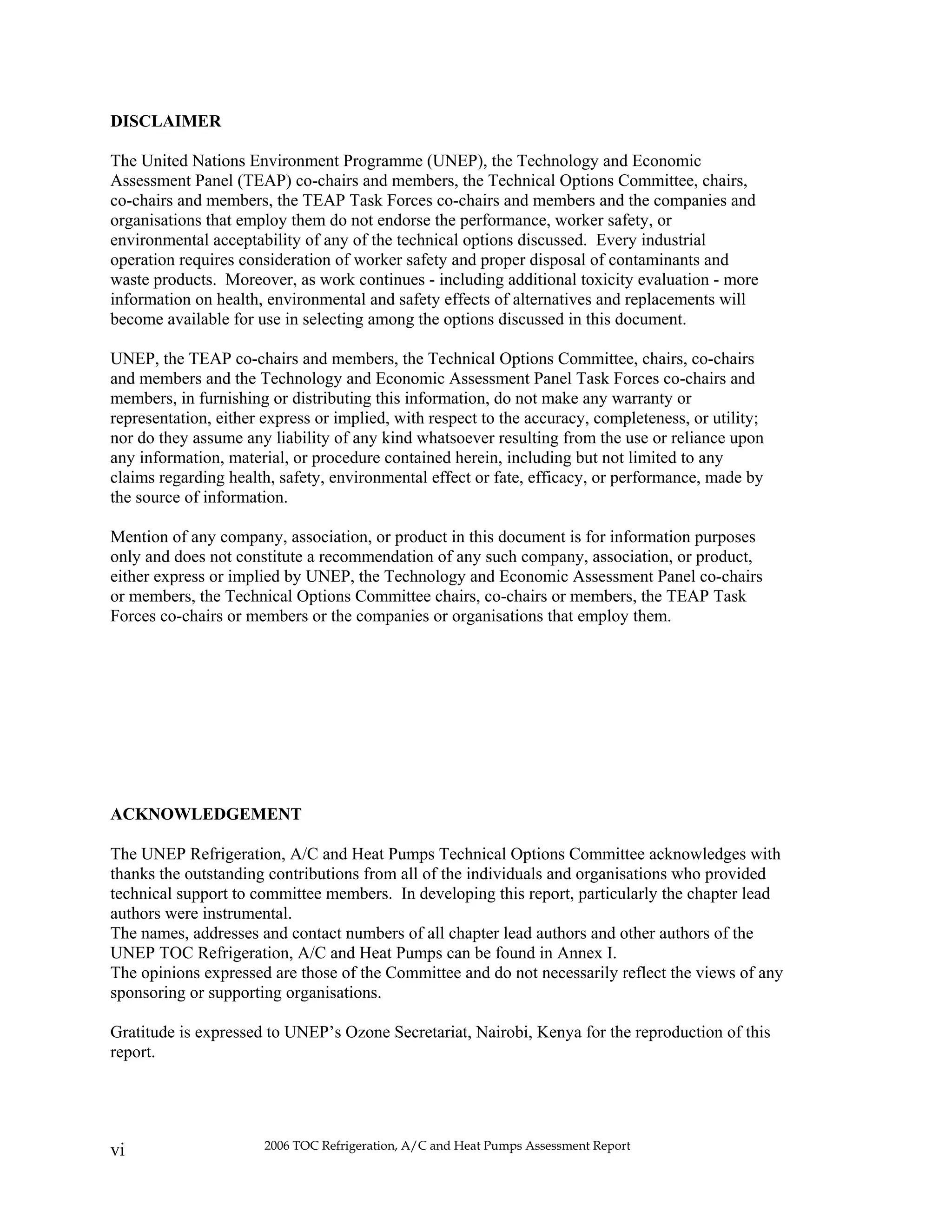 United Nations Environment Programme (UNEP) ‘2006 Report of the ...