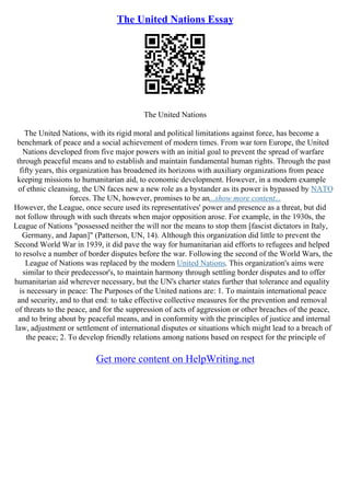 United Nations Essay | PDF