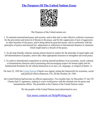 United Nations Essay | PDF