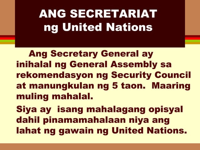 United Nations o Ang Nagkakaisang Mga Bansa | PPT