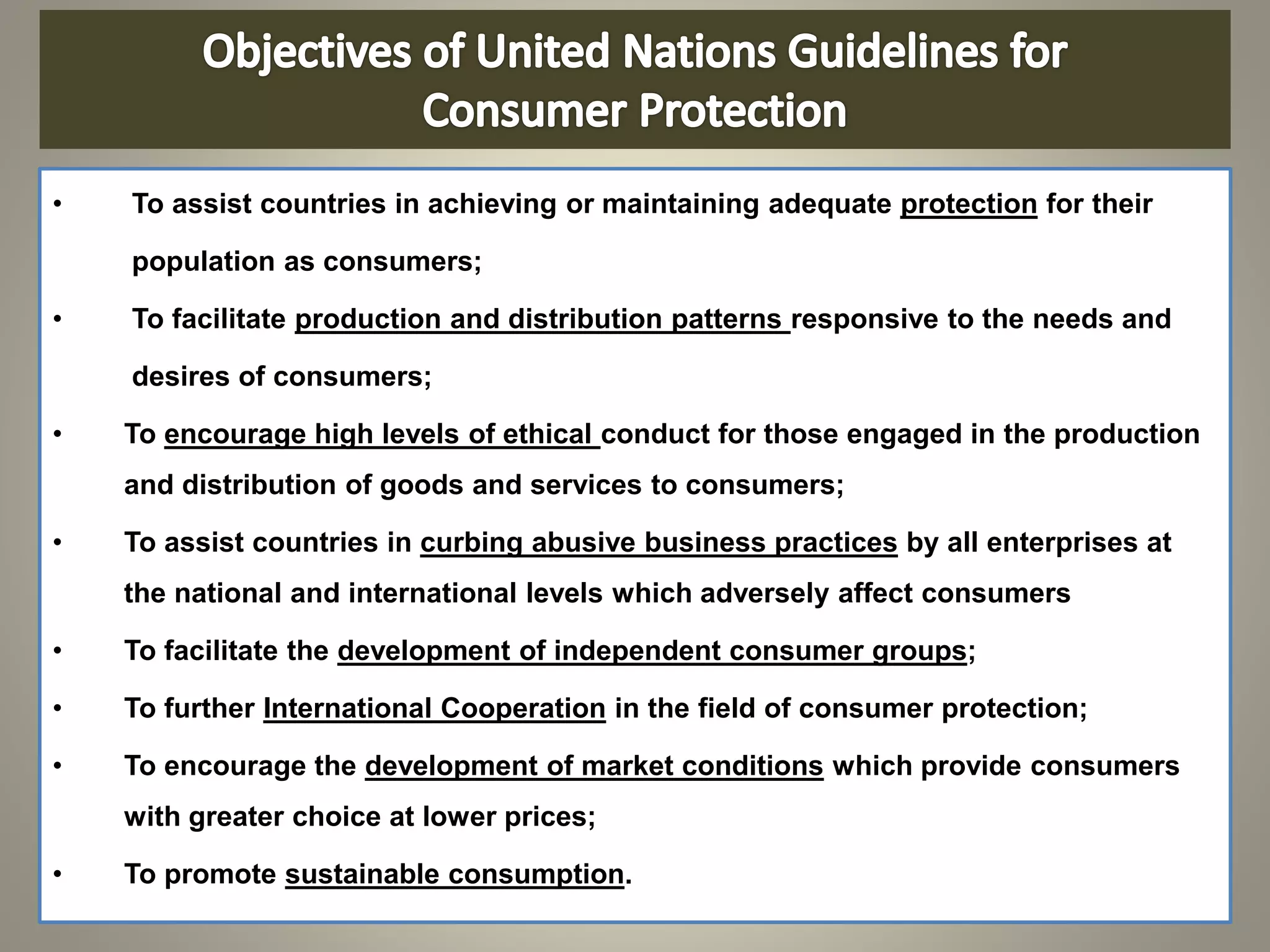 United nations guidelines for consumer protection | PPTX