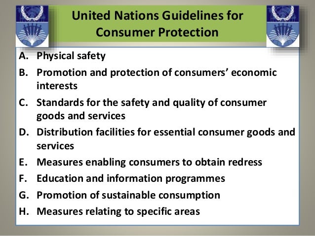 United nations guidelines for consumer protection