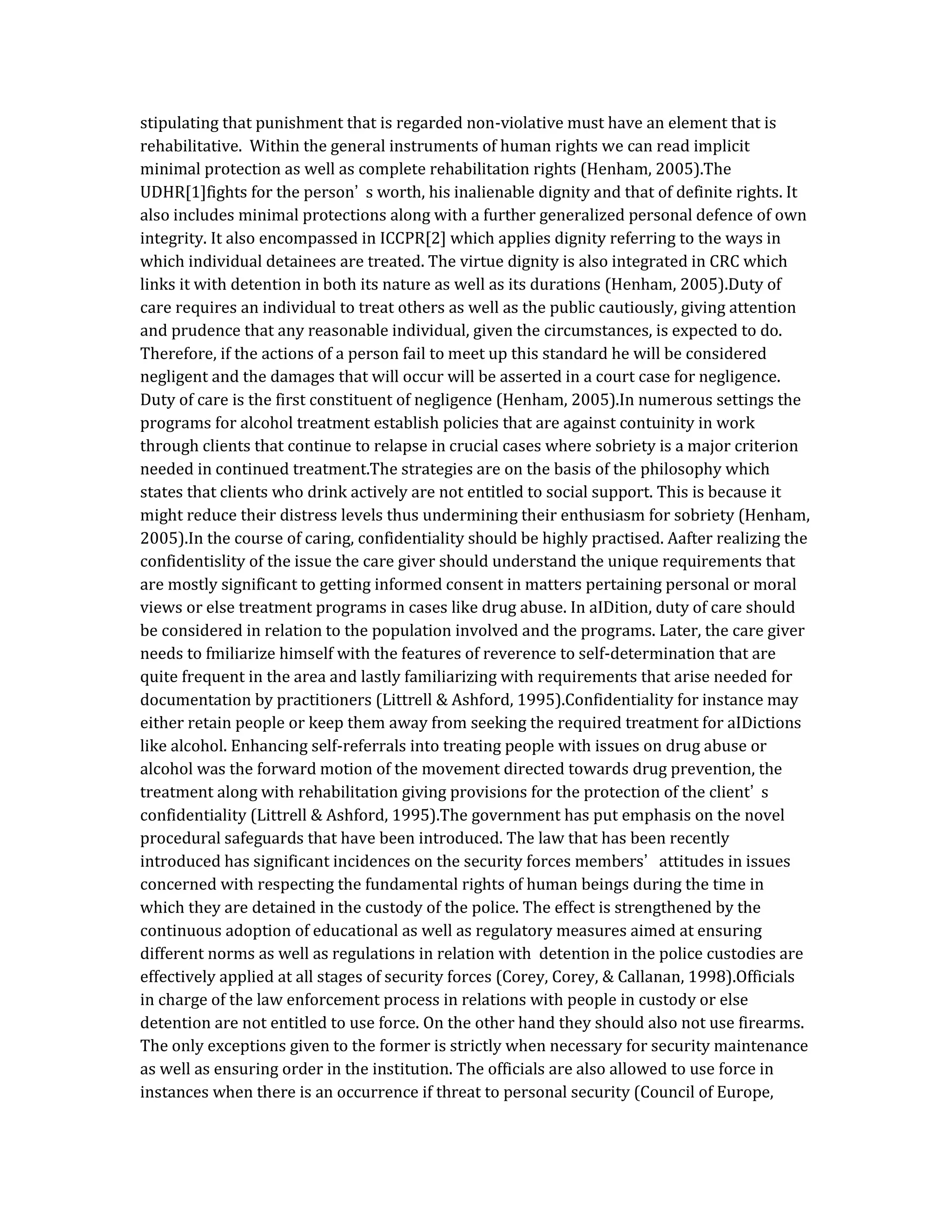 United Nations Minimum Rules for the Treatment of Prisoners and.docx