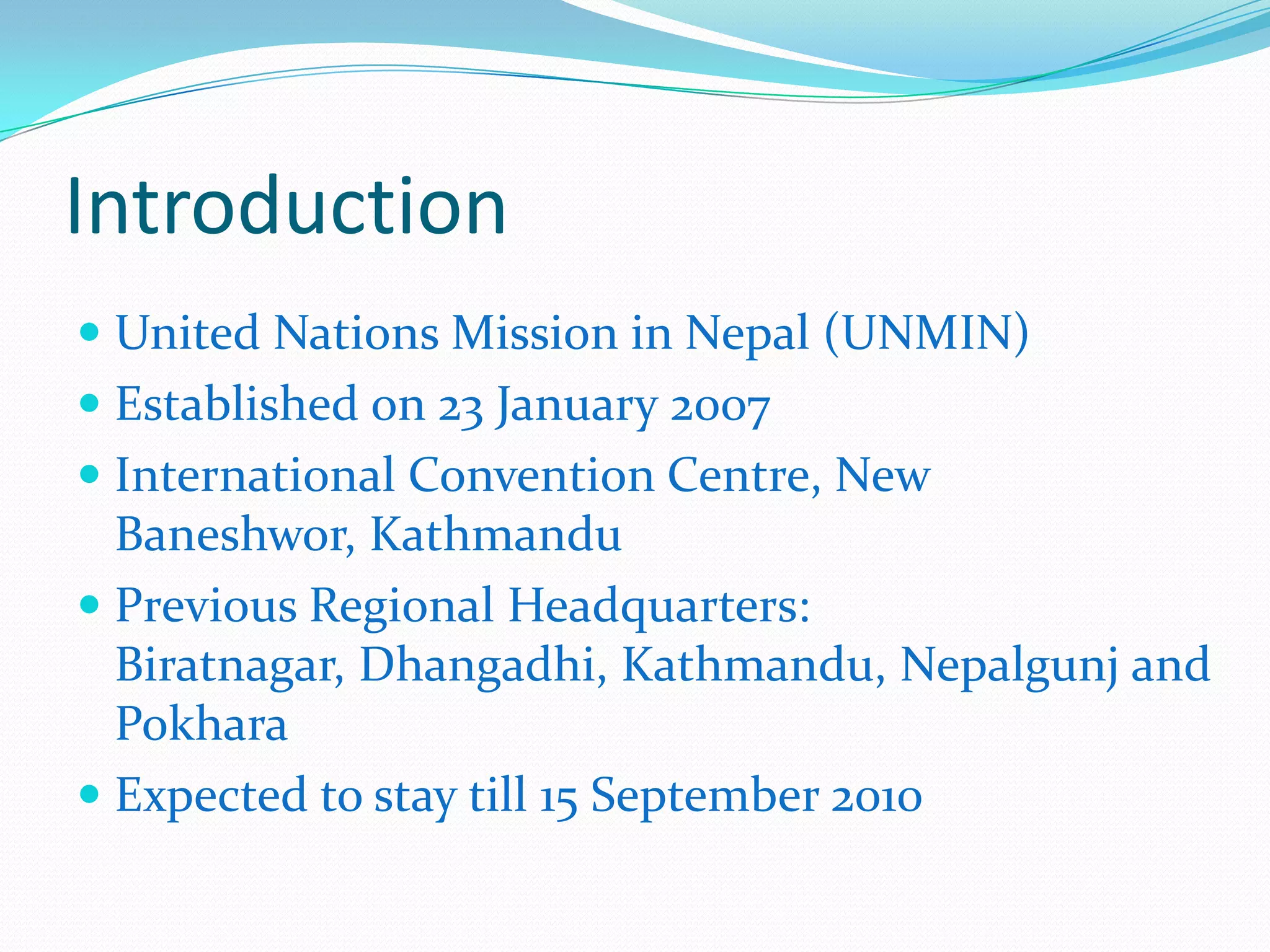 United nations mission in nepal | PPTX
