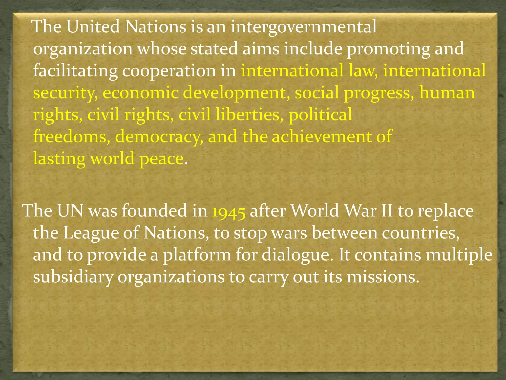 United nations organisation | PPTX