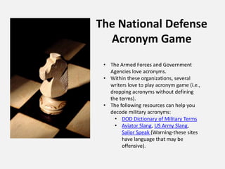 United States Armed Forces Decoded | PPTX