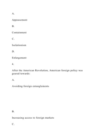 United States Foreign Policy Midterm ExamPlease complete the | DOCX ...
