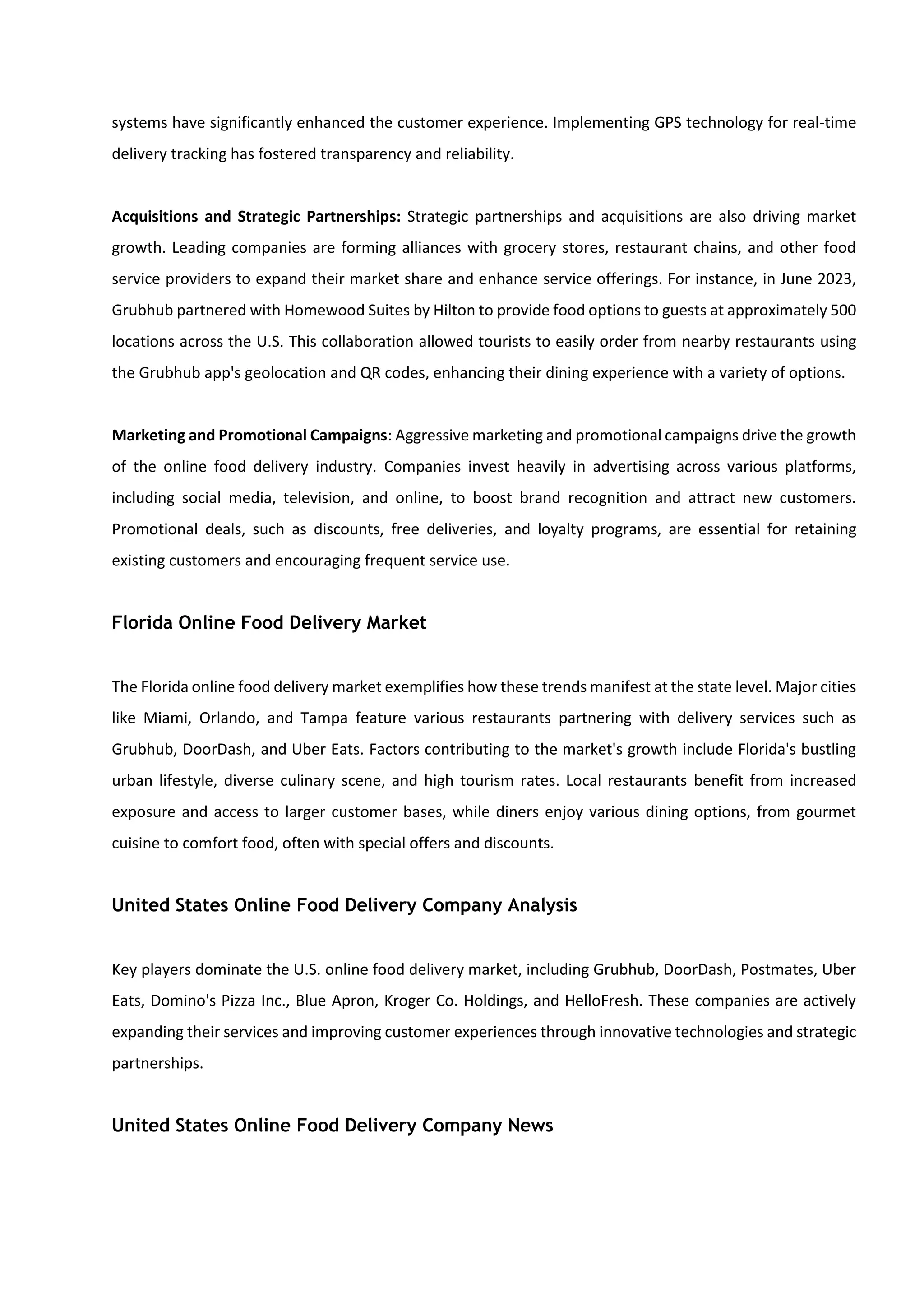 United States Online Food Delivery Market Analysis | PDF