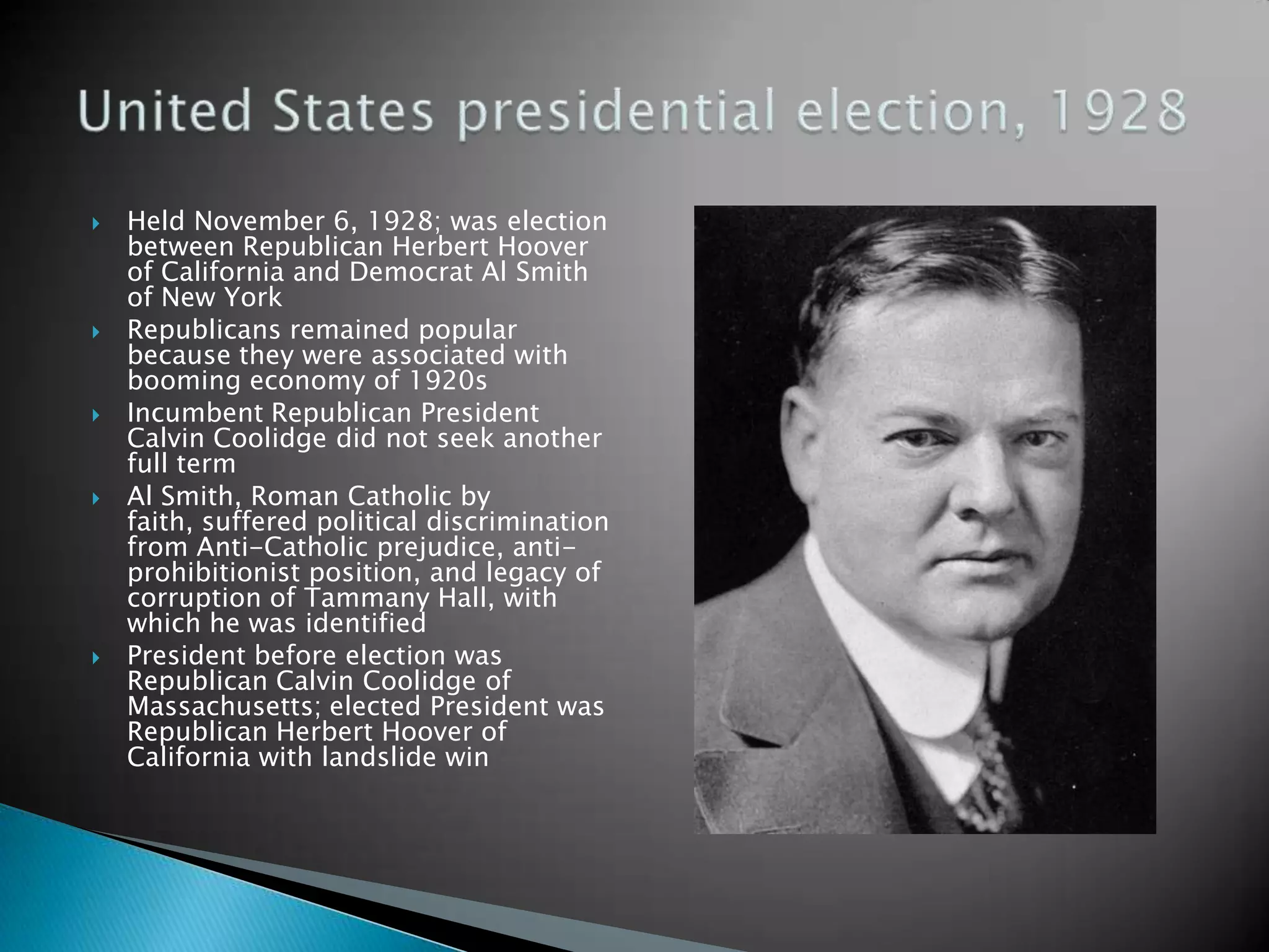 United States presidential elections of 1860-1928 | PPT