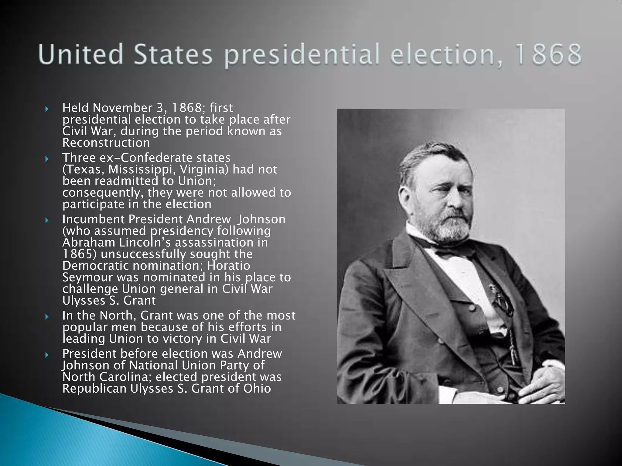 United States presidential elections of 1860-1928 | PPT