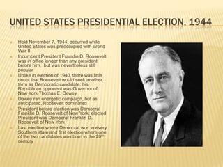 United States presidential elections of 1932-1964 | PPTX