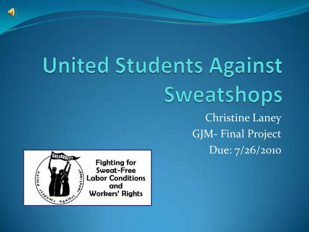 United students against sweatshops final | PPT