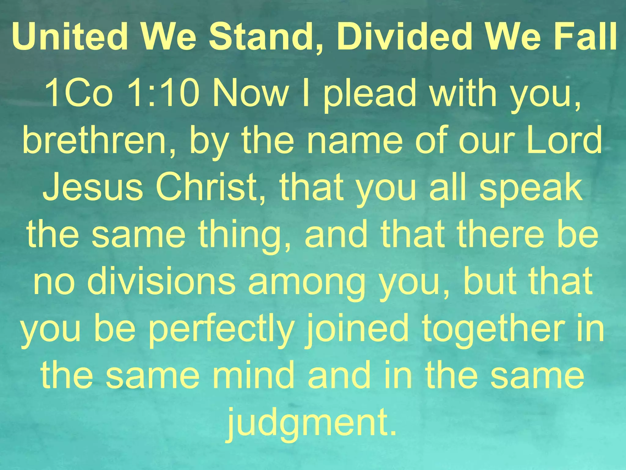 United we stand, divided we fall | PPTX