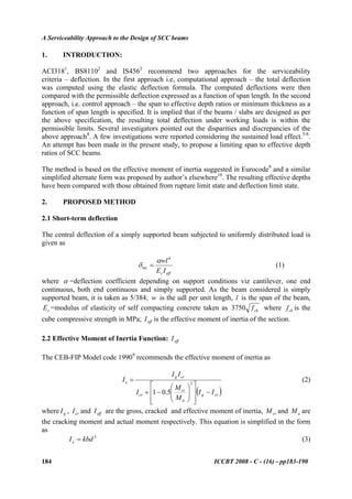 Uniten iccbt 08 a serviceability approach to the design of scc beams | PDF