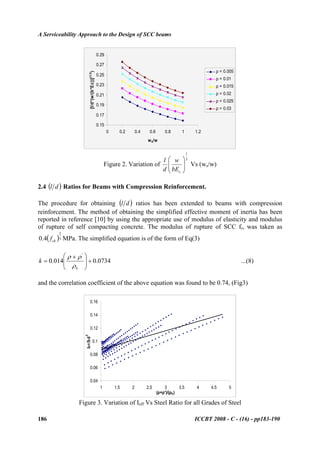 Uniten iccbt 08 a serviceability approach to the design of scc beams | PDF