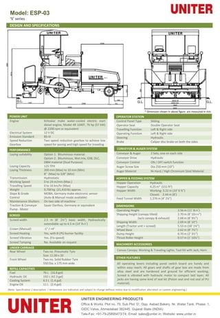 Uniter sensor paver finisher 4.5m model esp-03 brochure | PDF