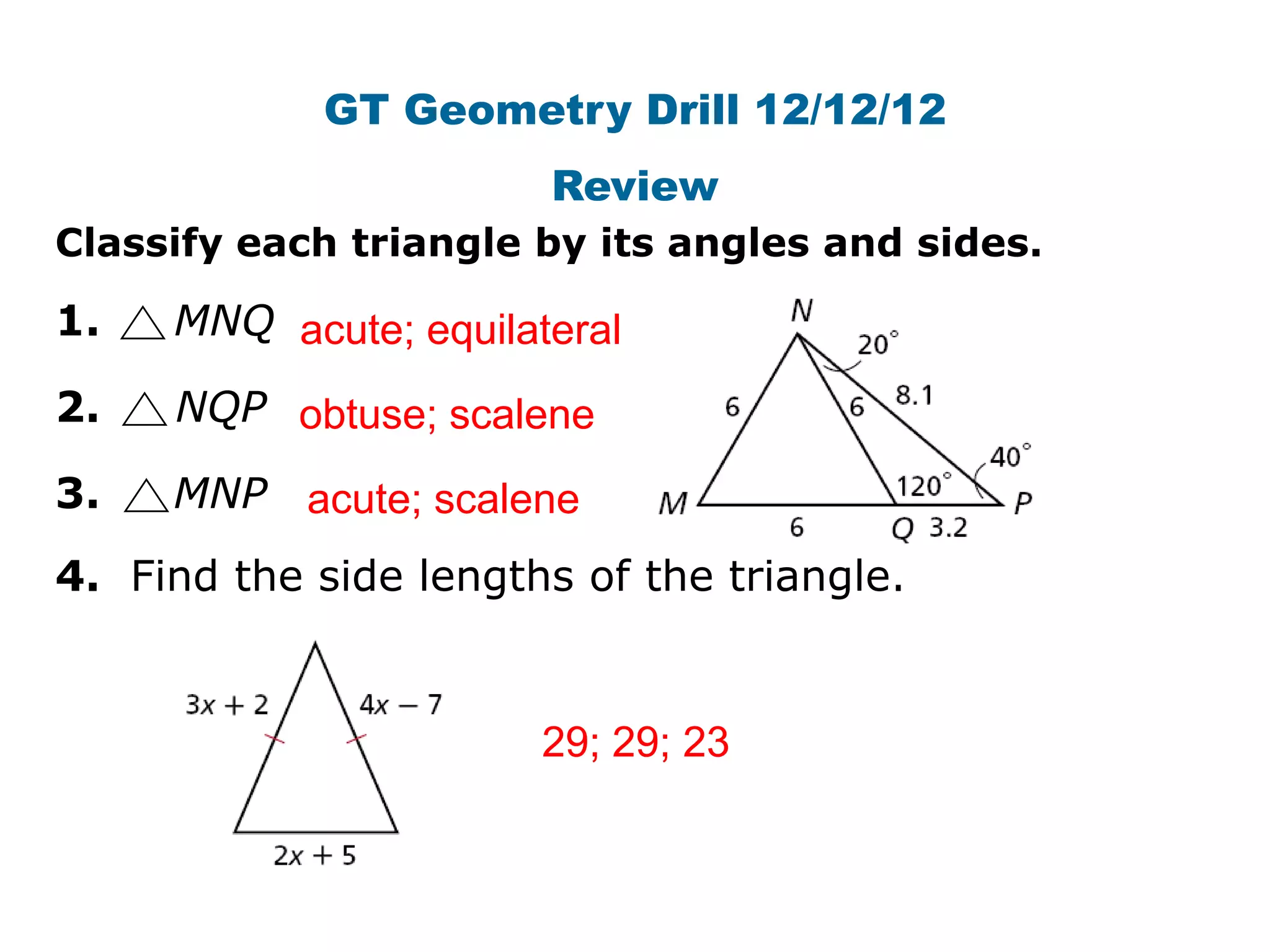 Unit e review drill 2012 | PPTX