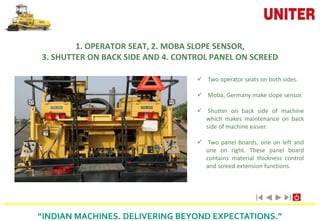 Uniter sensor paver finisher machine model vp 05 presentation | PPT
