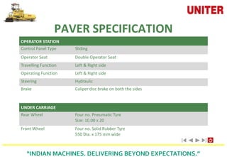 Uniter sensor paver finisher machine model vp 05 presentation | PPT