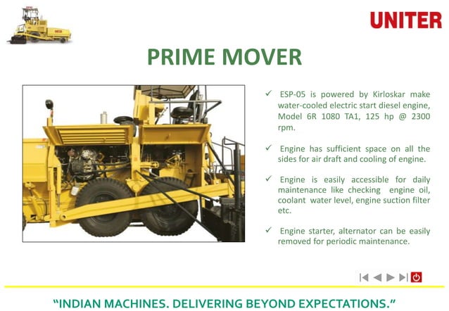 Uniter sensor paver finisher machine model vp 05 presentation | PPT