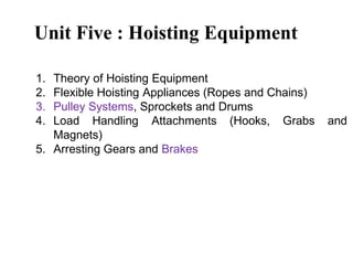 Design of Material Handling Equipment and Hoisting Equipment | PPTX
