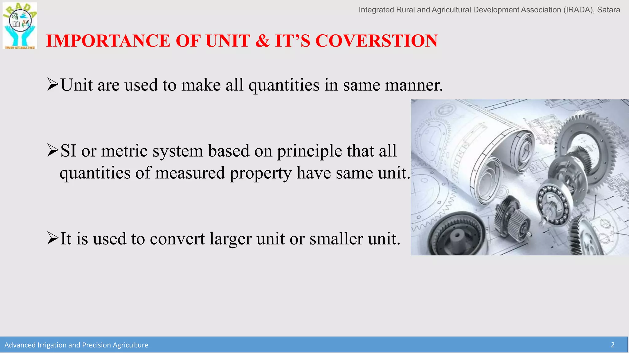 Unit For Measurement & Surveying of Agriculture Field | PPTX