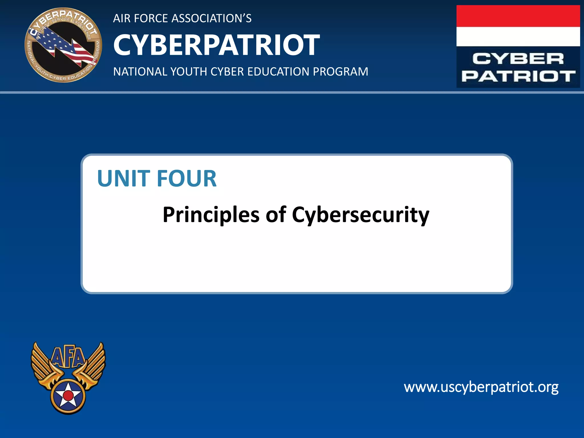 Unit+four+ +principles+of+cybersecurity | PPT