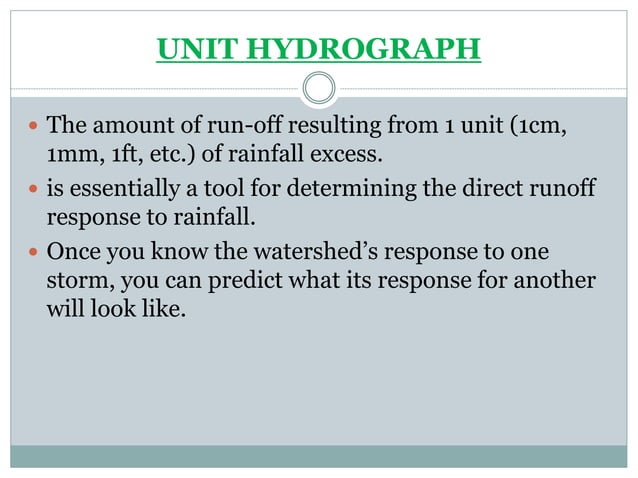 Unit hydrograph | PPTX | Weather | Science