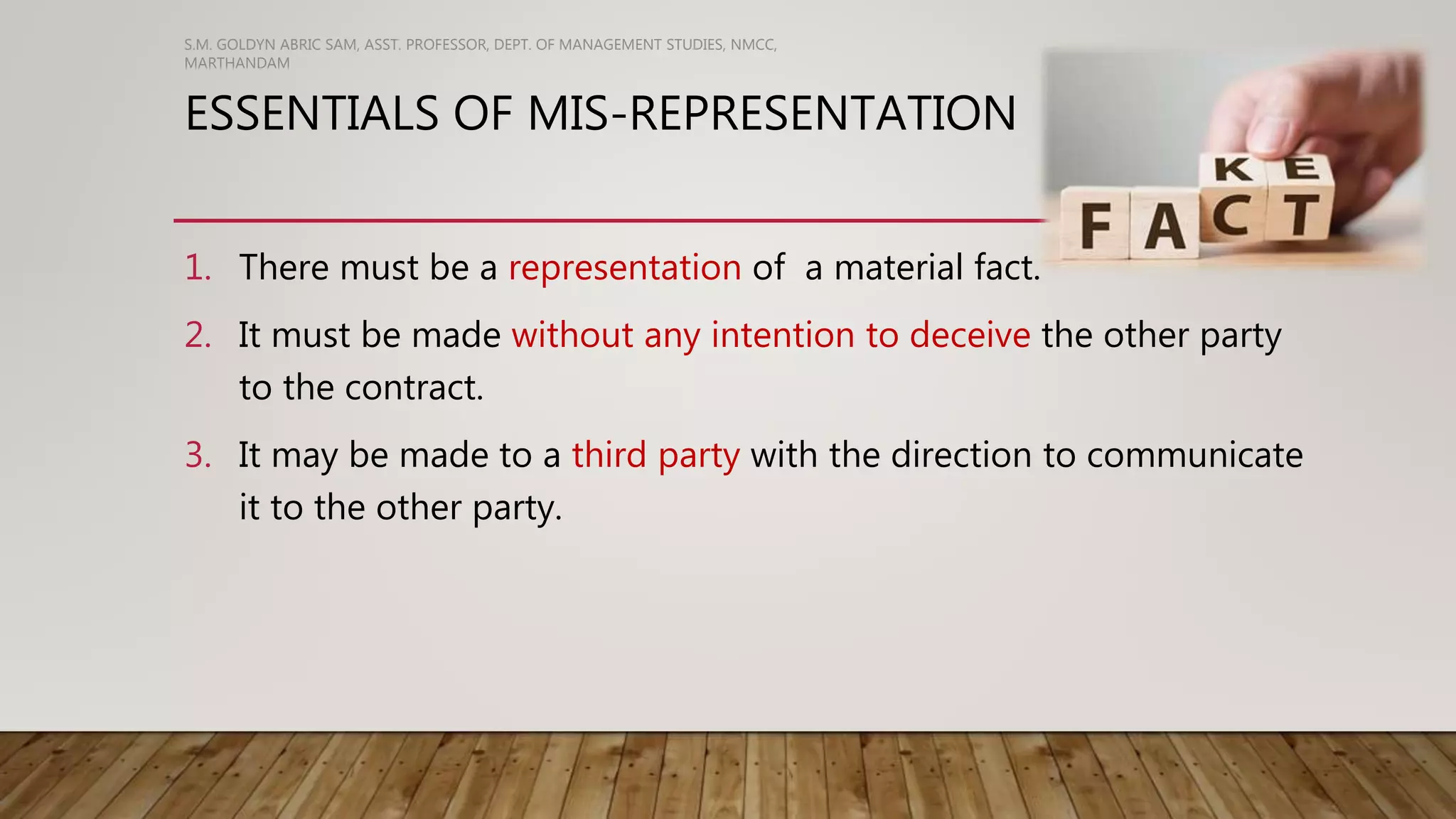 Mis-representation | PPTX