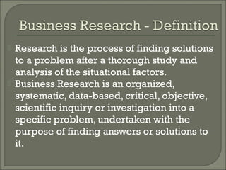 Process of Business Research and Types | PPT