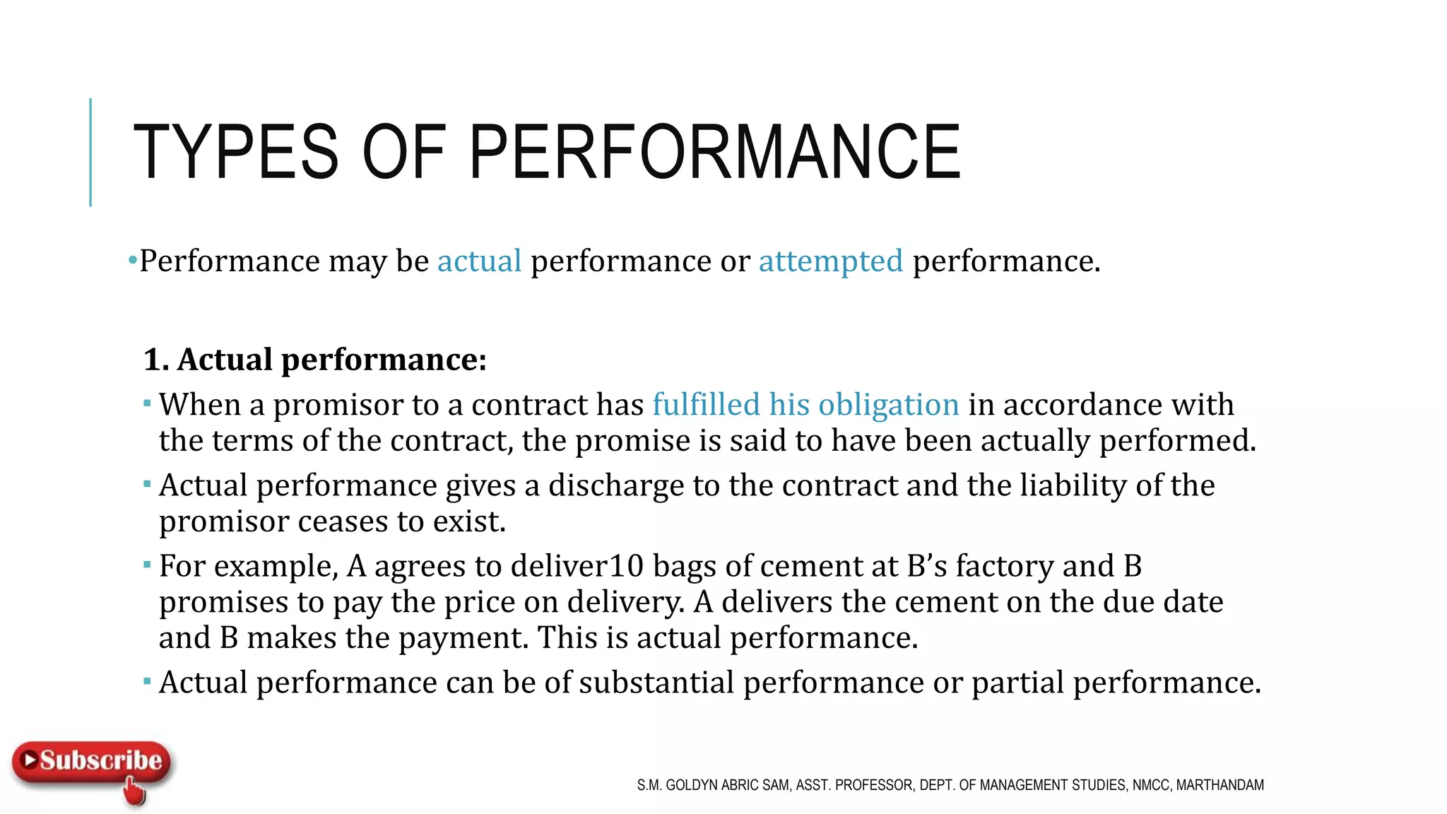 Performance of contracts | PPTX