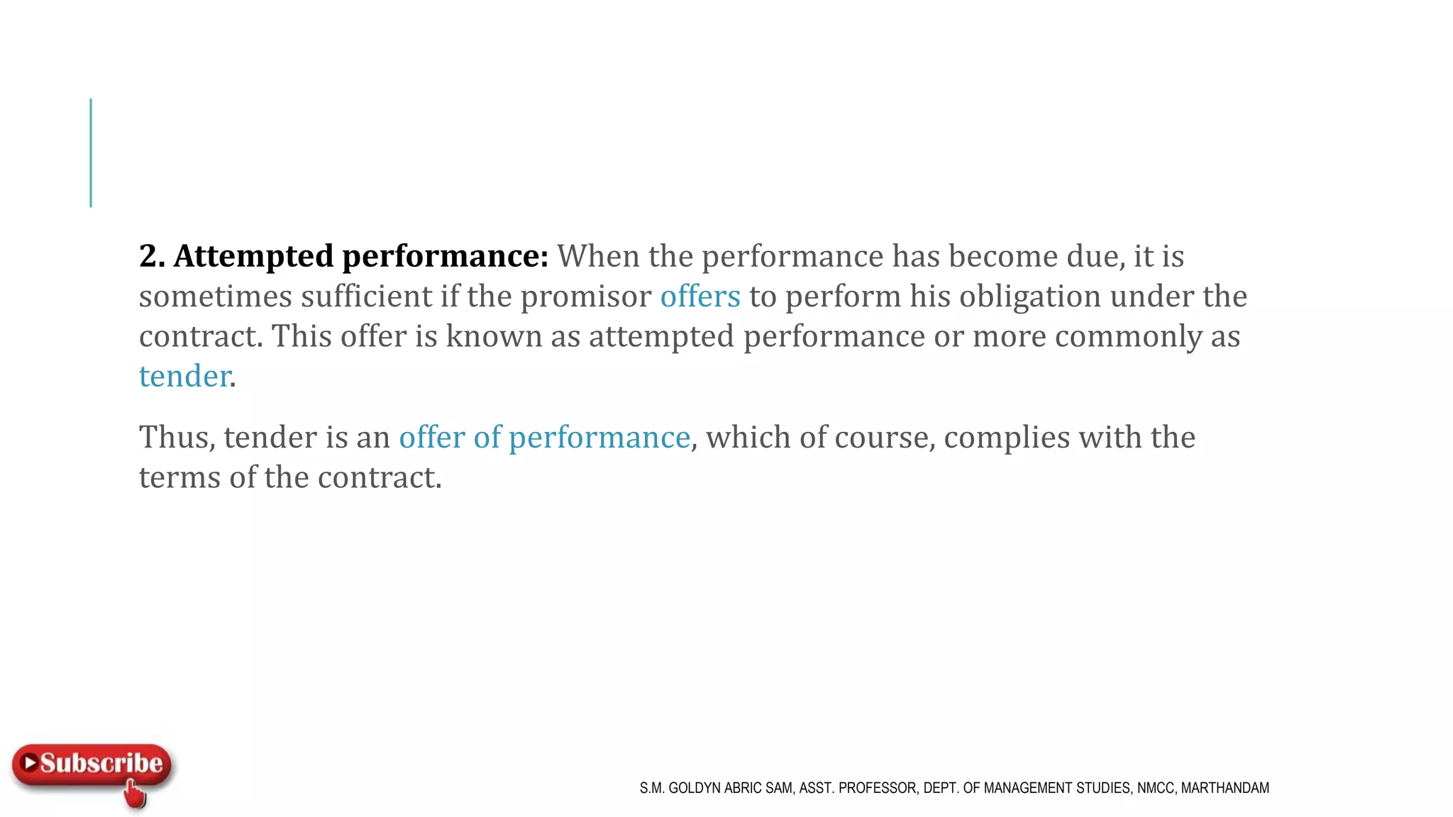 Performance of contracts | PPTX