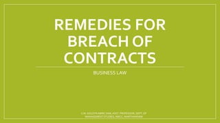 Remedies for Breach of Contracts | PPT