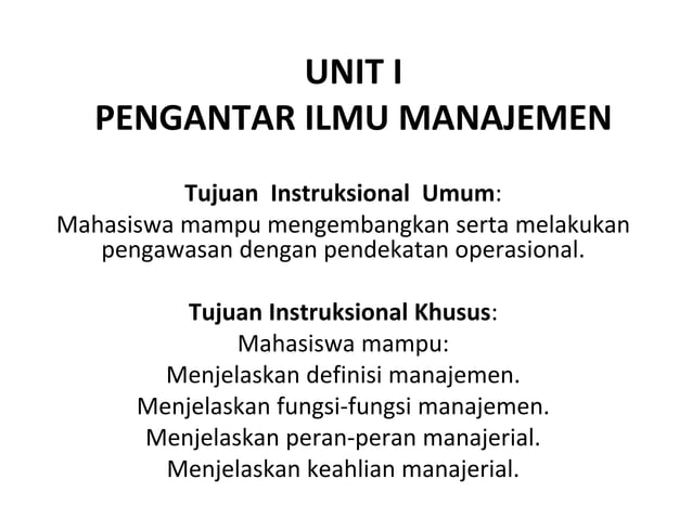 Pengantar Ilmu Manajemen | PPT