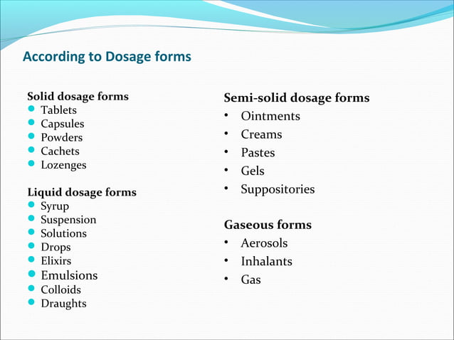 Drug Dosage Forms | PPT | Skin and Dermatology | Diseases and Conditions