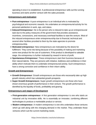 Entrepreneurship & Entreprenurs Unit I | PDF