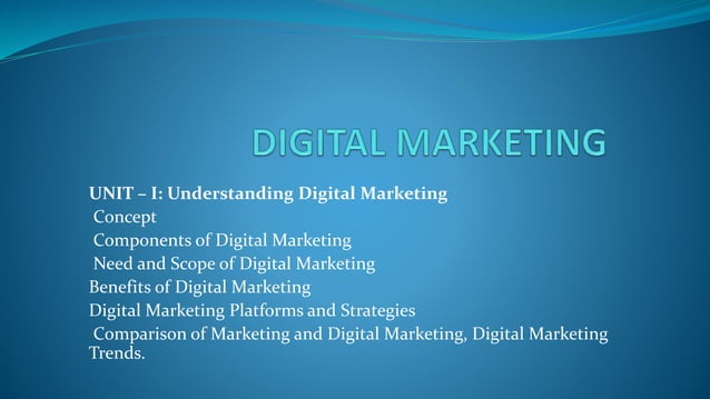 Basics of digital marketing | PPT