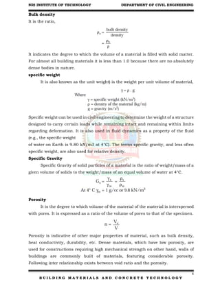 Building Materials and Concrete Technology Unit I | PDF