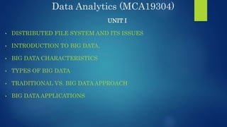 Data Analytics: HDFS with Big Data : Issues and Application | PPTX